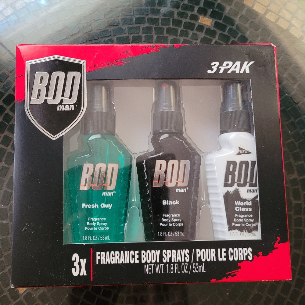 Bod Men's Body Spray Bundle, New Unopened. - Gem